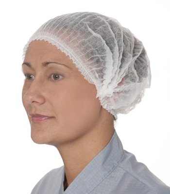 CRG Cleanroom White Crimped Hairnet - Clean Room Garments